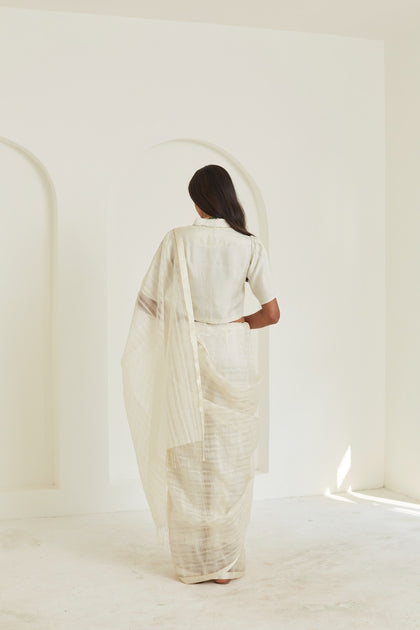 Panache Ivory Mulberry Silk Blouse – Story Of India